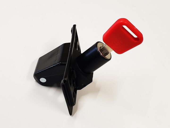 Rear hatch lid lock w/NEW red key, 78-91 no alarm